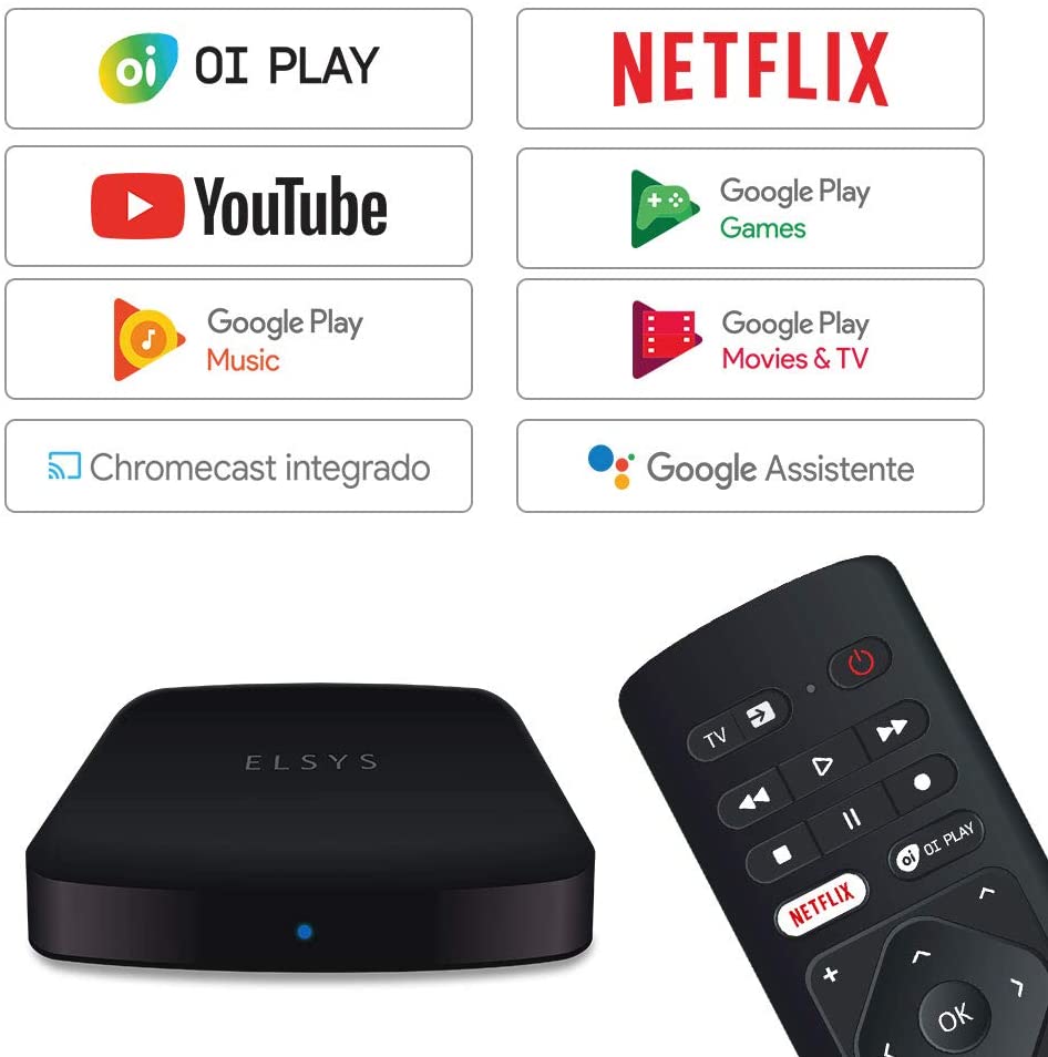 Receptor de TV Via Internet Streaming Box Elsys, Android TV - ETRI02 ...